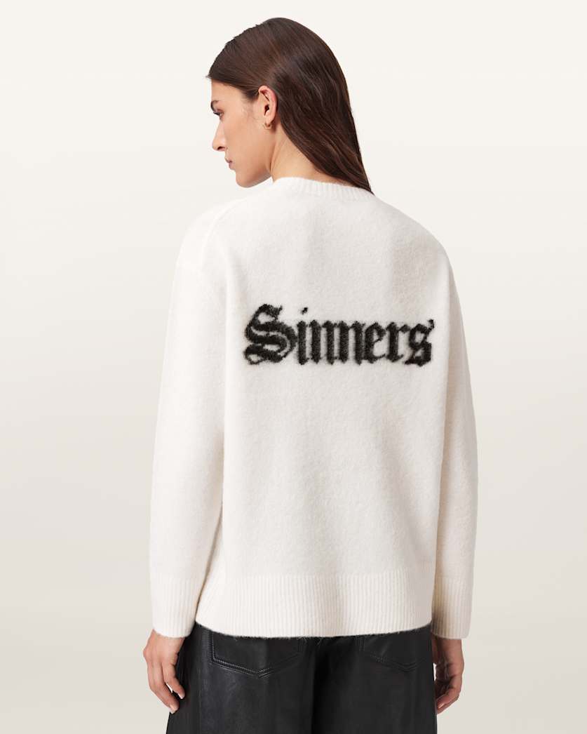 Saints Wool Blend Jumper CHALK WHITE/BLACK | ALLSAINTS